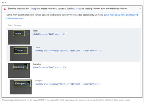 Improve Accessibility Of Navigation Dropdown Examples A11y Details