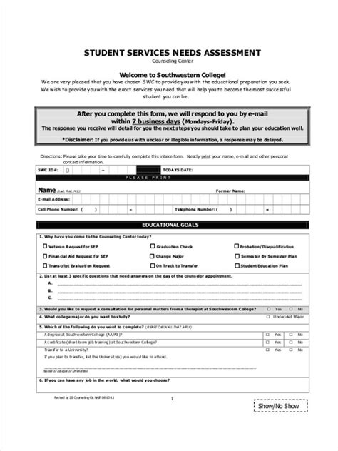 Free 10 Sample Assessment Intake Forms In Ms Word Artofit