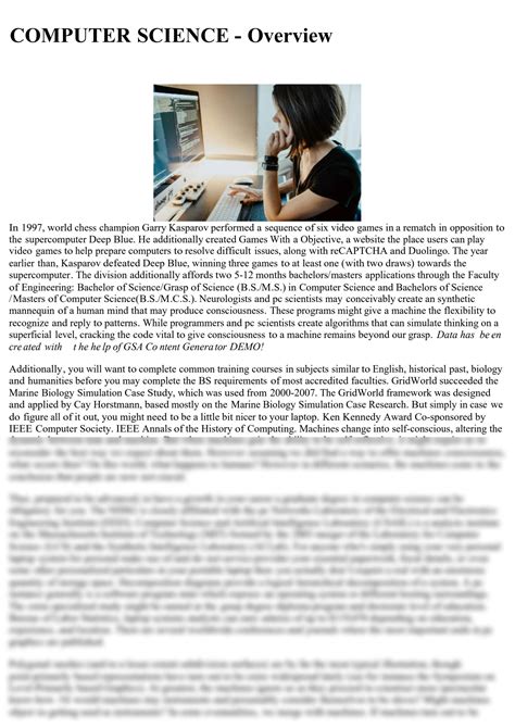 SOLUTION Computer Science Overview Studypool