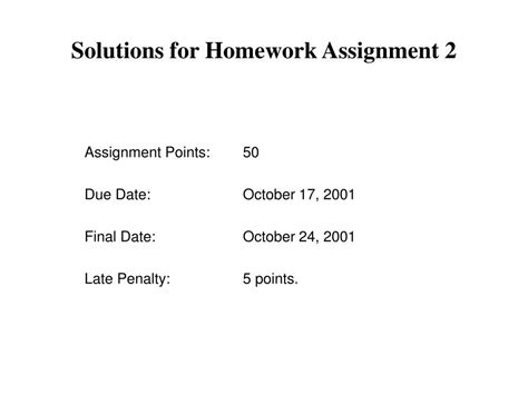 Ppt Solutions For Homework Assignment 2 Powerpoint Presentation Free Download Id713939