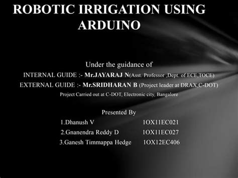 Automatic Irrigation System Using Arduino Uno Ppt