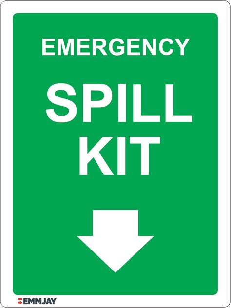 Egl 1454 Emergency Spill Kit Down Sign Emmjay Ltd
