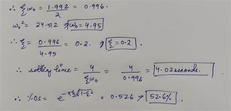 Solved Using Nd Order Approximation How Do I Solve For The Settling Course Hero