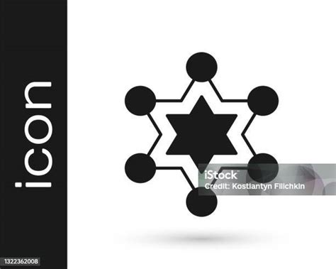 흰색 배경에 격리 된 검은 색 헥사그램 보안관 아이콘 경찰 배지 아이콘 벡터 검은색에 대한 스톡 벡터 아트 및 기타 이미지 검은색 경찰 배지 경찰관 Istock