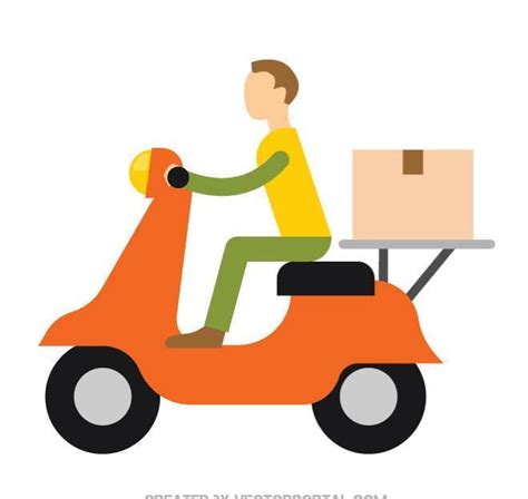 스쿠터로 음식 배달 Eps Ai Uidownload