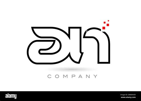 An Connected Alphabet Letter Logo Icon Combination Design With Dots And Red Color Creative