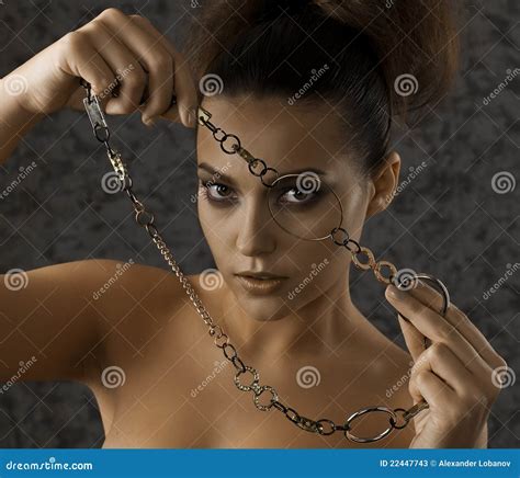 Girl With A Chain Stock Image Image Of Glance Girl 22447743