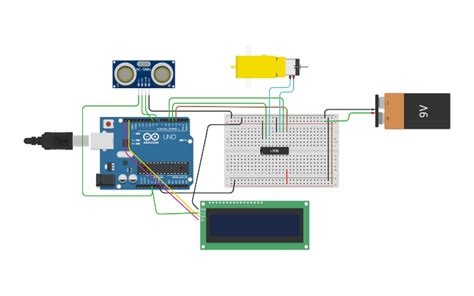 Circuit Design Control De Motor Pantalla Lcd Y Sensor Ultrasonico