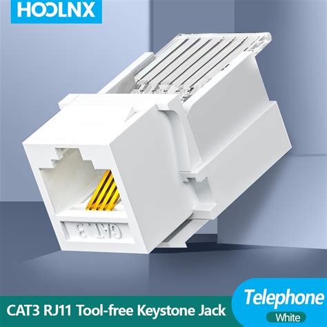 Hoolnx Cat3 Rj11 Keystone Jack Tool Free Telephone Module Rj11 Cat3 Voice Module Gold Plated