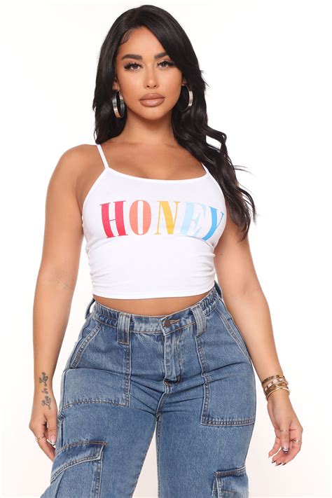 Sweetest Honey Tank Top White Fashion Nova Graphic Tees Fashion Nova