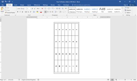 How To Rotate A Table In Word OfficeBeginner