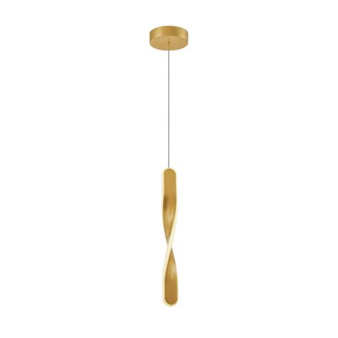 Led Pendant Light Twist 1 Bulb Gold Coloured Metal Uk