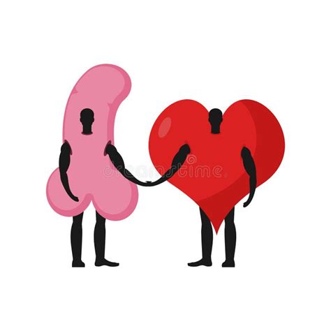 Penis And Heart Friends Friendship Love And Sex Stock Vector