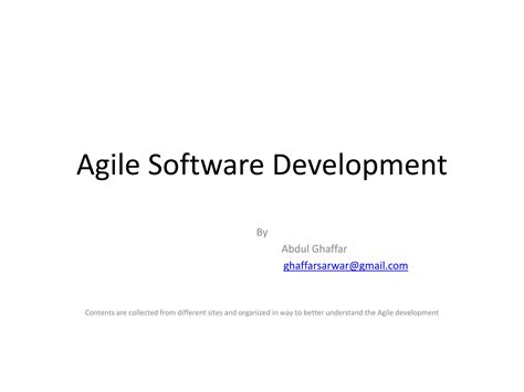 Agile Software Development And Scrum Framework PPT
