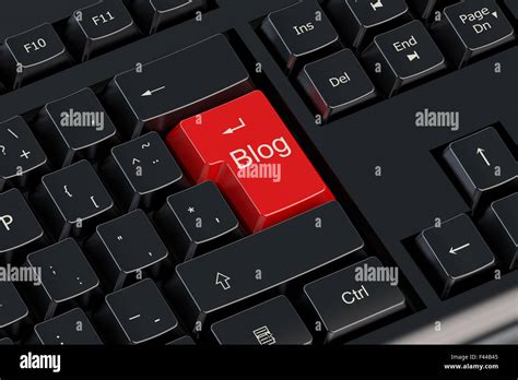 Blog Red Keyboard Button Stock Photo Alamy