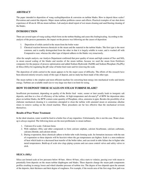 Cause And Prevention For Steam Turbine Blade Scaling And Fouling Pdf