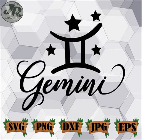 Gemini Svg Gemini Sign Svg Gemini Png Gemini Zodiac Sign Svg Cut File Silhouette Birthday