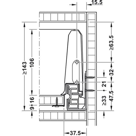 Sertar Hafele Matrix Box S35 450 Mm Decorum