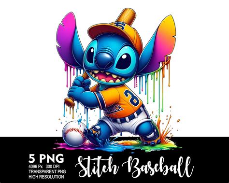 Stitch Baseball 5 Png Design For Sublimation Png 300dpi High Resolution Png Tshirt Mug Tumpler