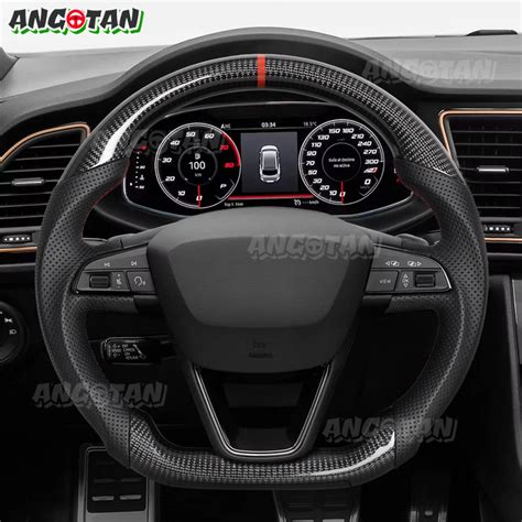 Volant En Fiber De Carbone Véritable Pour Seat Leon Fr Cupra 5f Mk3 Mk4
