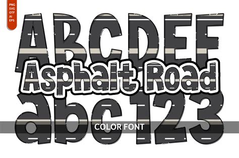 Asphalt Road Font By Imagination Switch · Creative Fabrica