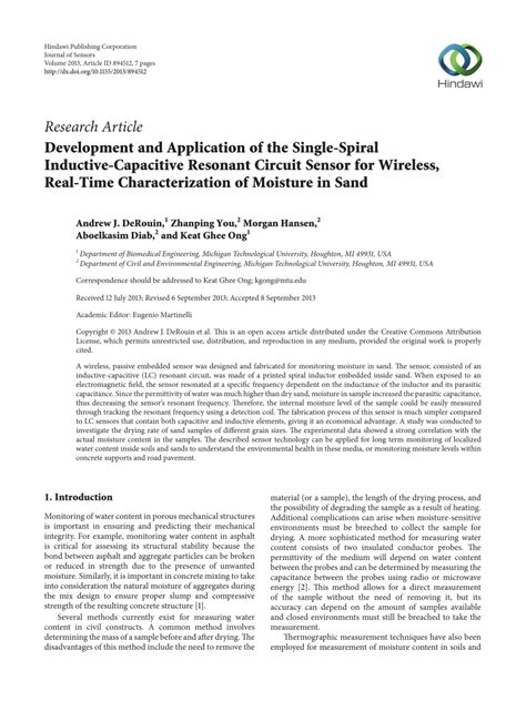 PDF Development And Application Of The Single Spiral Inductive Capacitive Resonant Circuit