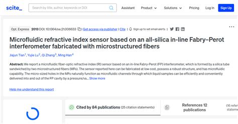 Microfluidic Refractive Index Sensor Based On An All Silica In Line