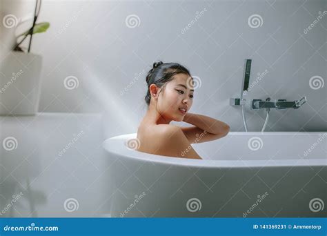 Young Asian Woman In Bathtub Stock Image Image Of Bathtub Girl