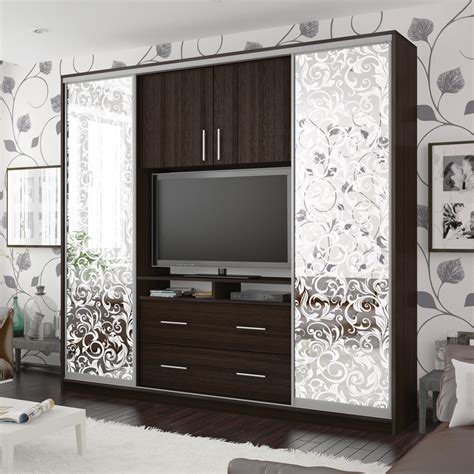 Шкаф купе с нишей под телевизор на заказ по низкой цене