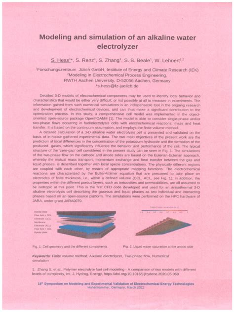 Modeling And Simulation Of Alkaline Water Electrolyzer Pdf