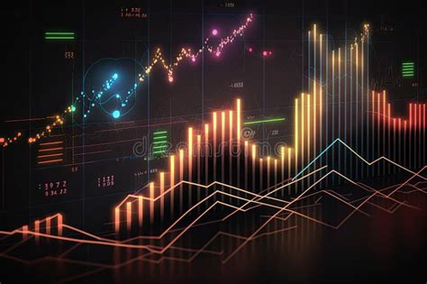 Financial Digital Graphs Glowing Lines And Diagram On Digital Screen