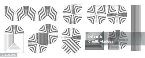 블랙 리니어 보헤미안 스타일의 웨이브와 모양이 설정되어 있습니다 미드 센추리 곡선과 아치 컬렉션 그래픽 디자인 템플릿 포스터 배너 표지에 대 한 장식적인 라인 아크 요소