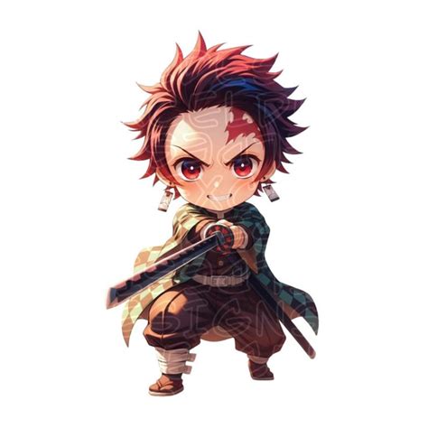 Tanjiro Kamado Demon Slayer Chibi Png And Svg Bundle Digital Download