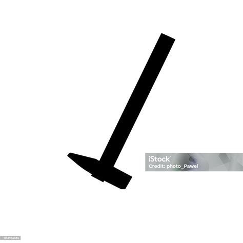 로고 상징 상징 기호 흰색 배경에 고립의 그래픽 디자인에 대 한 망치 아이콘 손으로 그린 벡터 일러스트 레이 션 건설 산업에 대한 스톡 벡터 아트 및 기타 이미지 Istock
