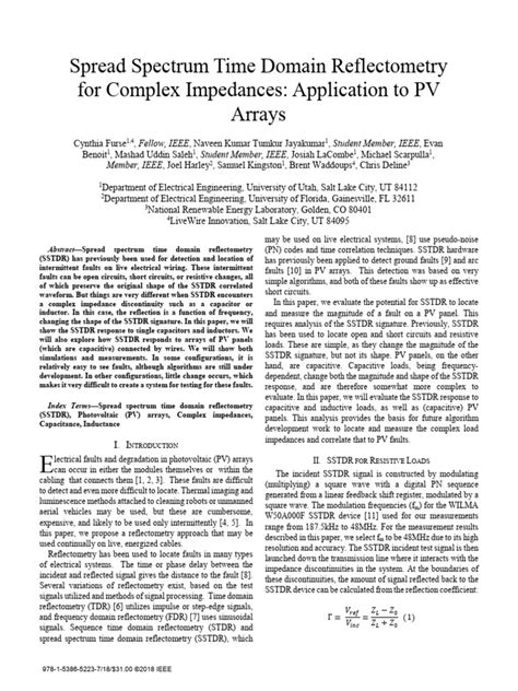 Furse Et Al2018spread Spectrum Time Domain Reflectometry For Complex