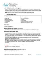 1 3 2 2 Lab Disassemble A Computer 1 Docx Lab Disassemble A Computer In This Lab You Will