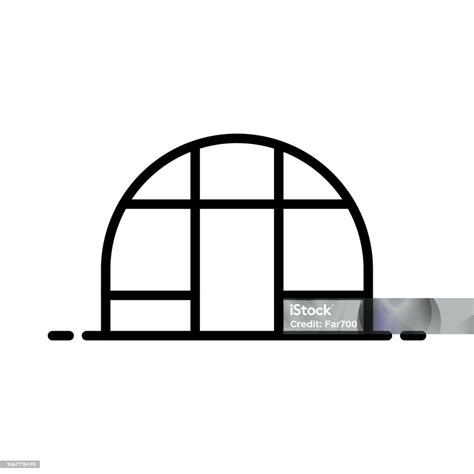 온실 아이콘입니다 블랙 컨투어 선형 실루엣 정면도 편집 가능한 획 벡터 간단한 평면 그래픽 그림입니다 흰색 배경에 격리된