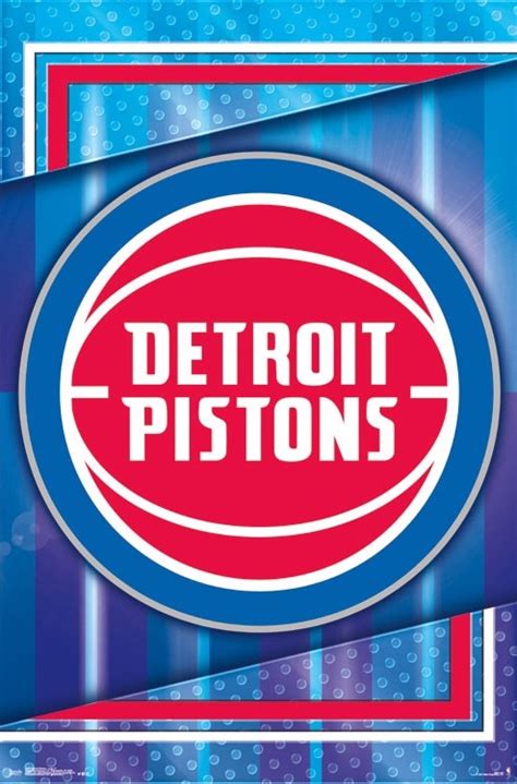 Detroit Pistons Official Nba Basketball Team Logo Poster 2017