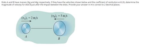Solved Disks A And B Have Masses 2 Math