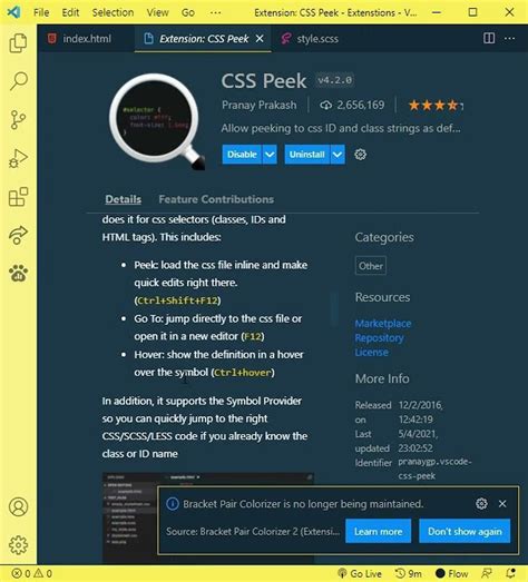 Best Vs Code Extension For Html And Css Css Peak Extension Shorts