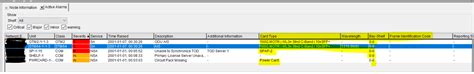 ome6500 populating site manager alarm info details like card type