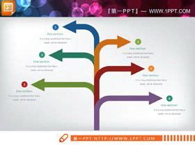 Four Color Diffusion Relationship PPT Arrow Charts PowerPoint Templates Free Download
