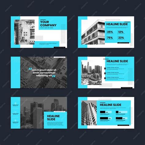 평면 디자인 비즈니스 프레 젠 테이 션 템플릿 무료 벡터