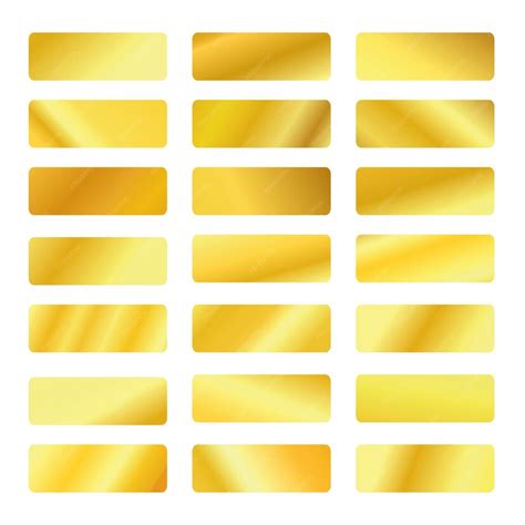 골드 그라디언트 세트 벡터 일러스트 레이 션 골드 그라디언트 프리미엄 벡터