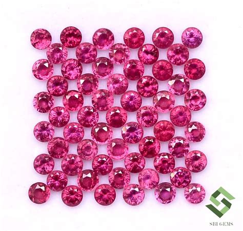 3 Mm Natural Ruby Round Cut Lot 30 Pcs Calibrated Lustrous Loose