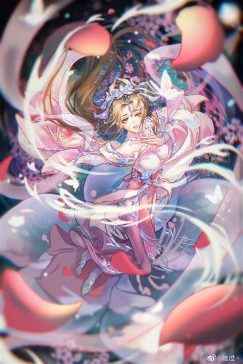 배경 화면 애니메이션 소녀들 긴 머리 웃고있는 뷰어를보고 꽃잎 꽃들 Pointy Ears 3049x1800 Lanco 2243134 배경 화면