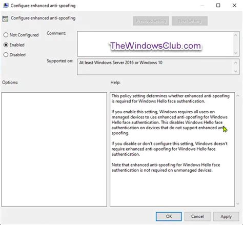Enable Enhanced Anti Spoofing Feature In Windows 11