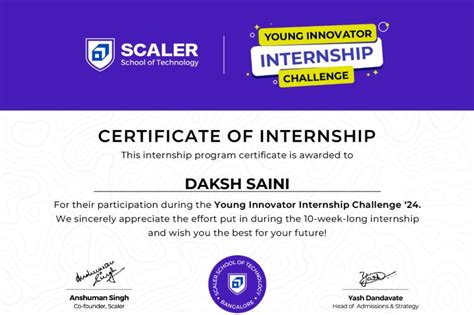 Scalaracademy Younginnovatorsinternshipprogramme Scalerschooloftechnology Engineering