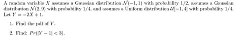 solved a random variable x assumes a gaussian distribution n 1 1
