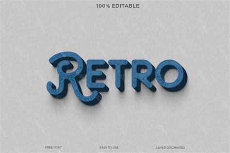 Retro Text Style Effect Photoshop Premium Psd File